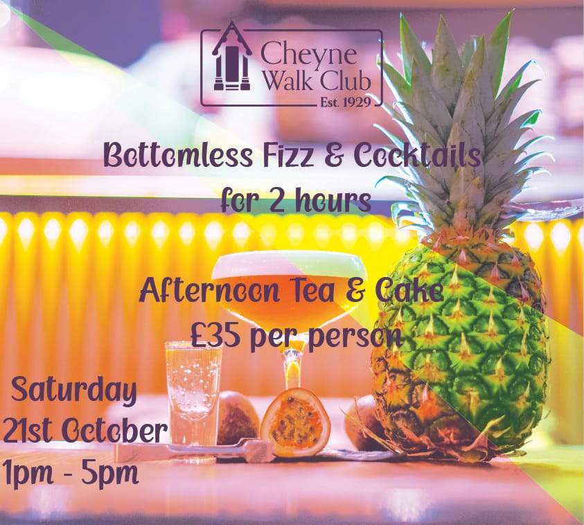 Bottomless Cocktails & Fizz – Cheyne Walk Club